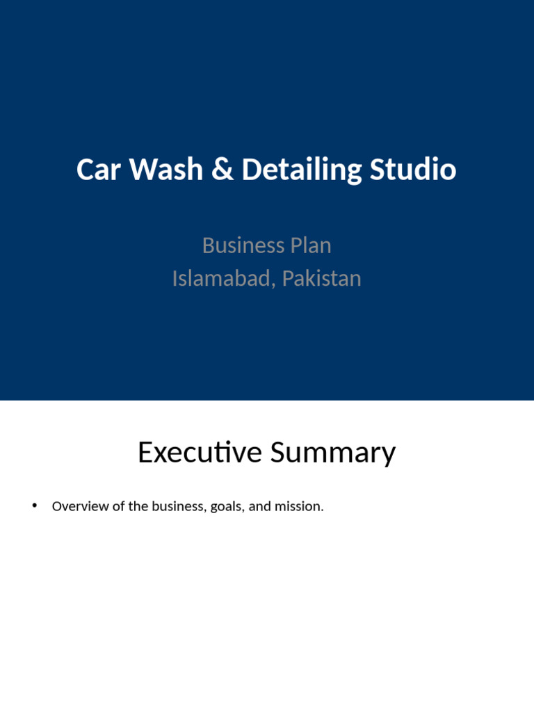 Car Wash Detailing Business Plan | PDF
