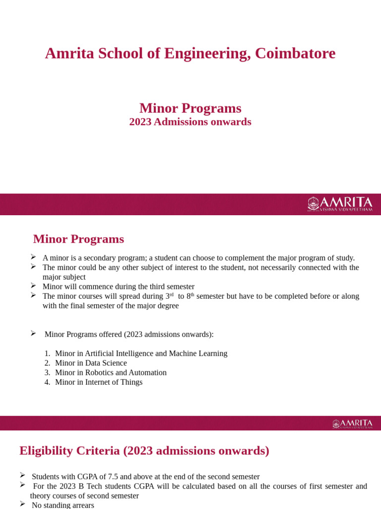 Minor Programs PPT 2024 | PDF | Academic Degree | Educational Stages