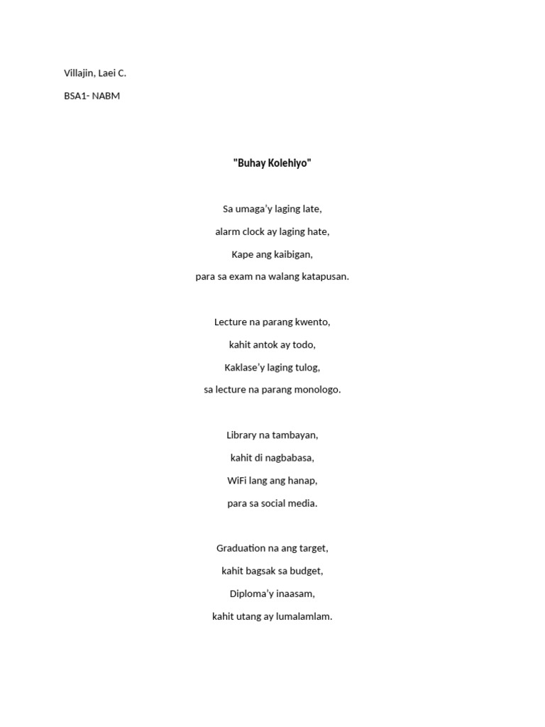 Villajin Laei POEM | PDF