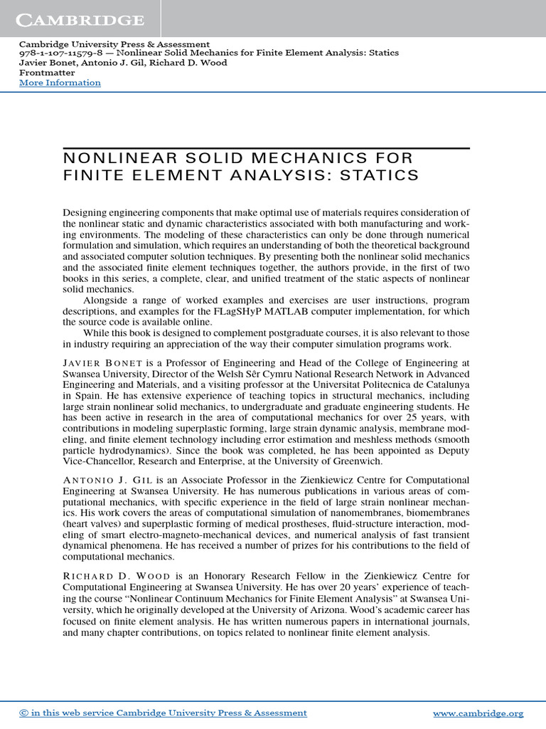 9781107115798_frontmatter | PDF | Stress (Mechanics) | Elasticity (Physics)