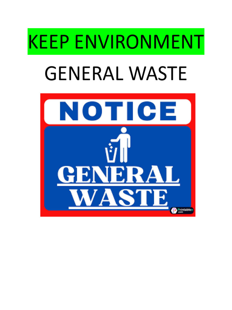 general waste sinage | PDF