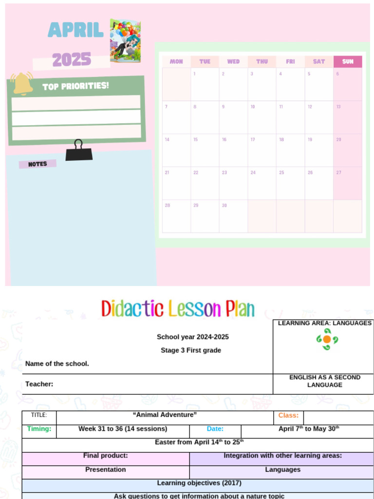Lesson Plan 1st April-May | PDF | Cognition | Learning