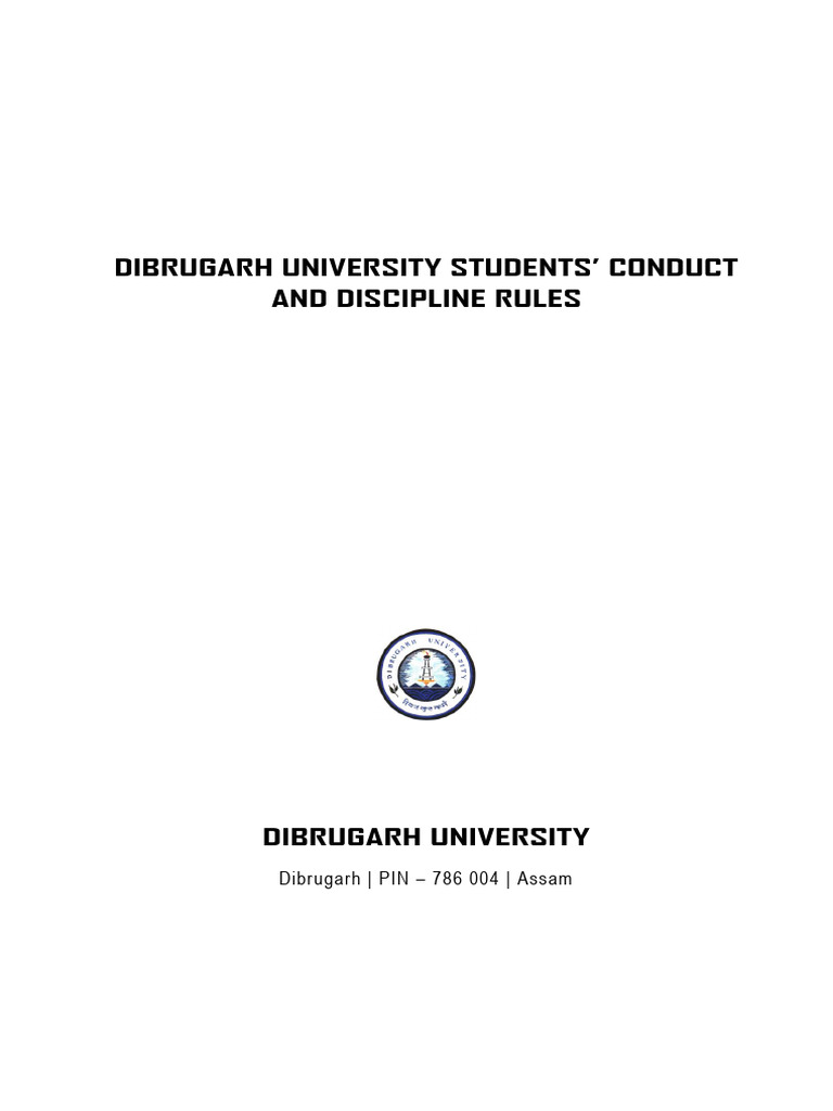 Dibrugarh University Conduct Rules | PDF