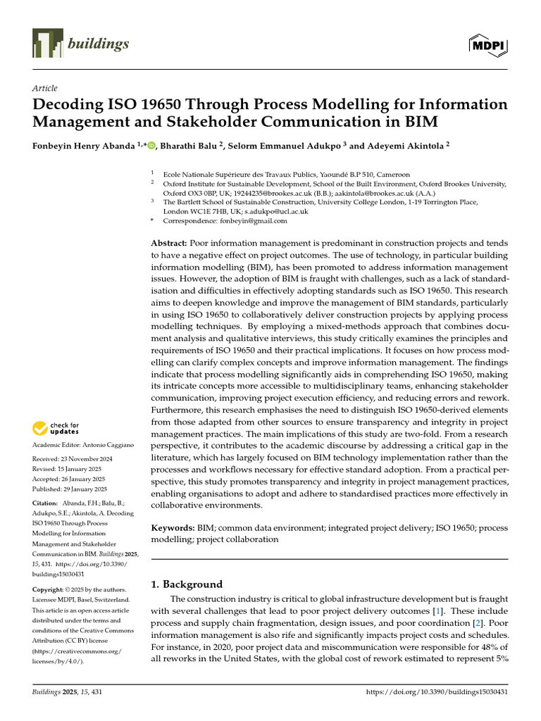 Decoding ISO 19650 Through Process Modelling For Information Management ...