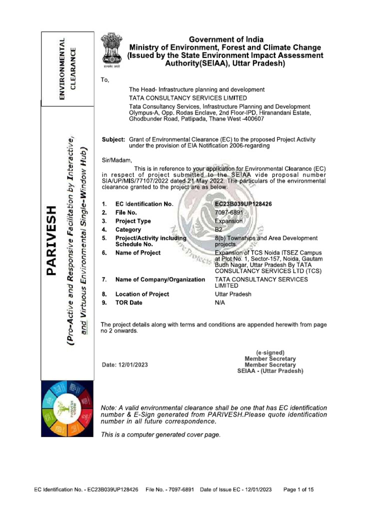 Expansion of Tcs Noida Itsez Campus | PDF