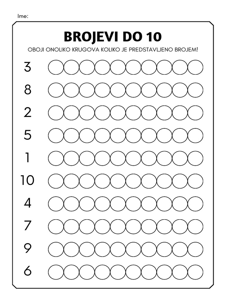 Maths Counting To 10 Worksheet | PDF