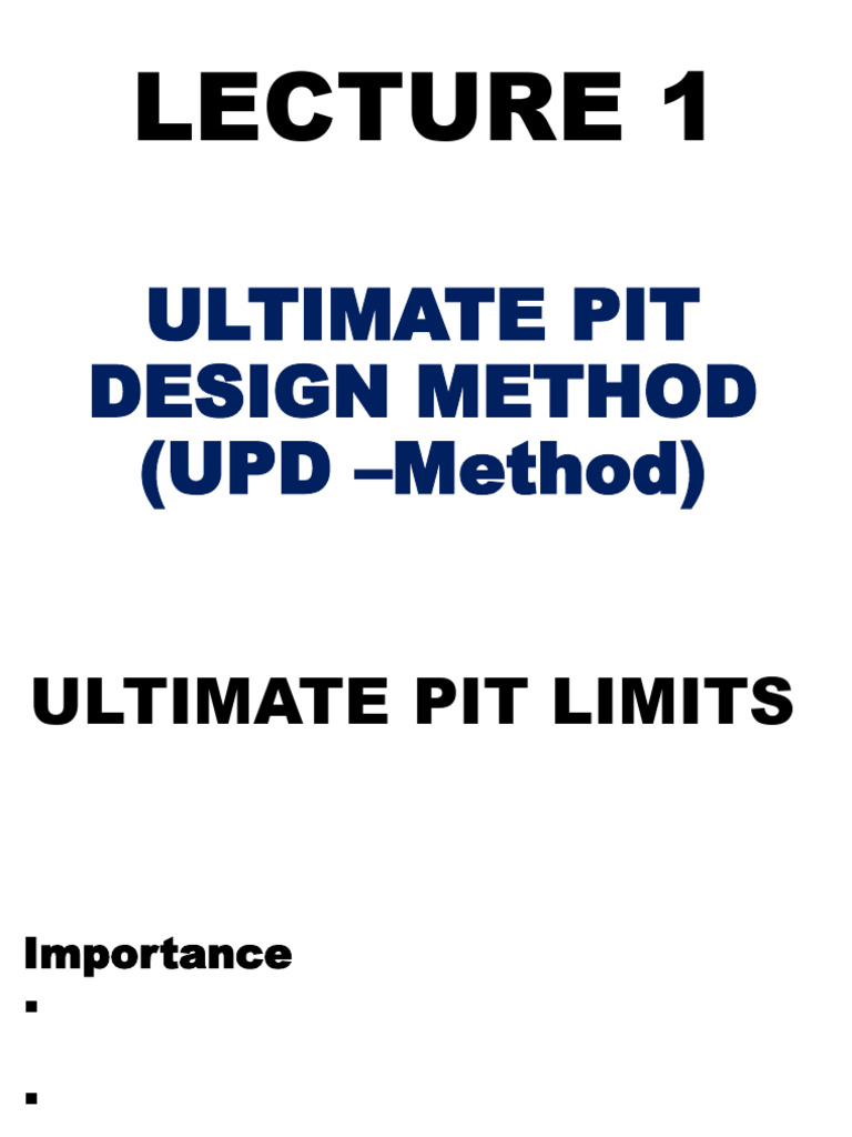 Lect1 - Design Method and Manual Methods | PDF | Mining | Slope