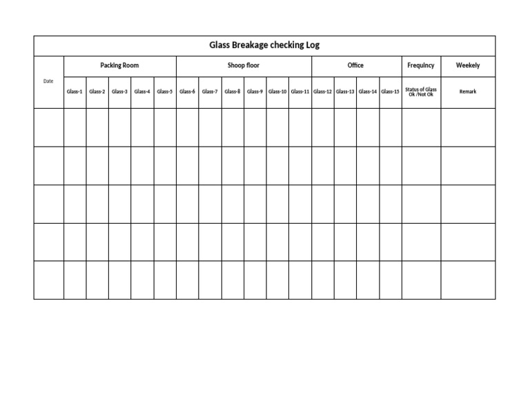 Glass Breakage Check Log | PDF