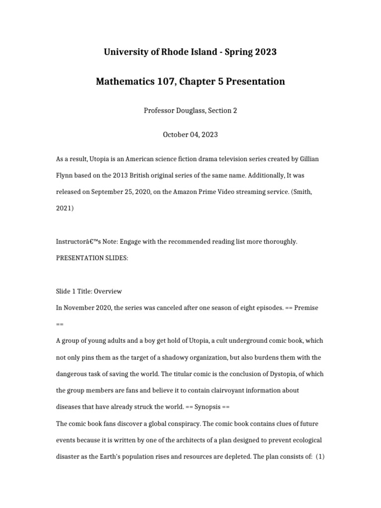 Mathematics 107 Chapter 5 Presentation | PDF