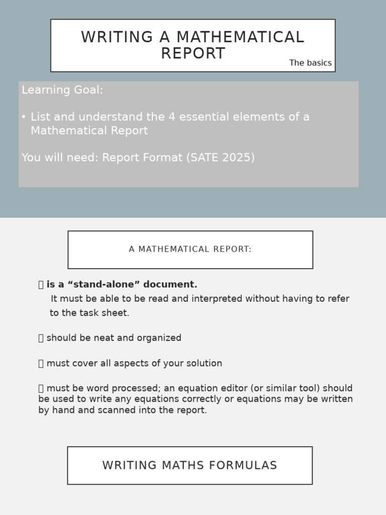 Essentials of a Math Report | PDF | Mathematics | Cognitive Science
