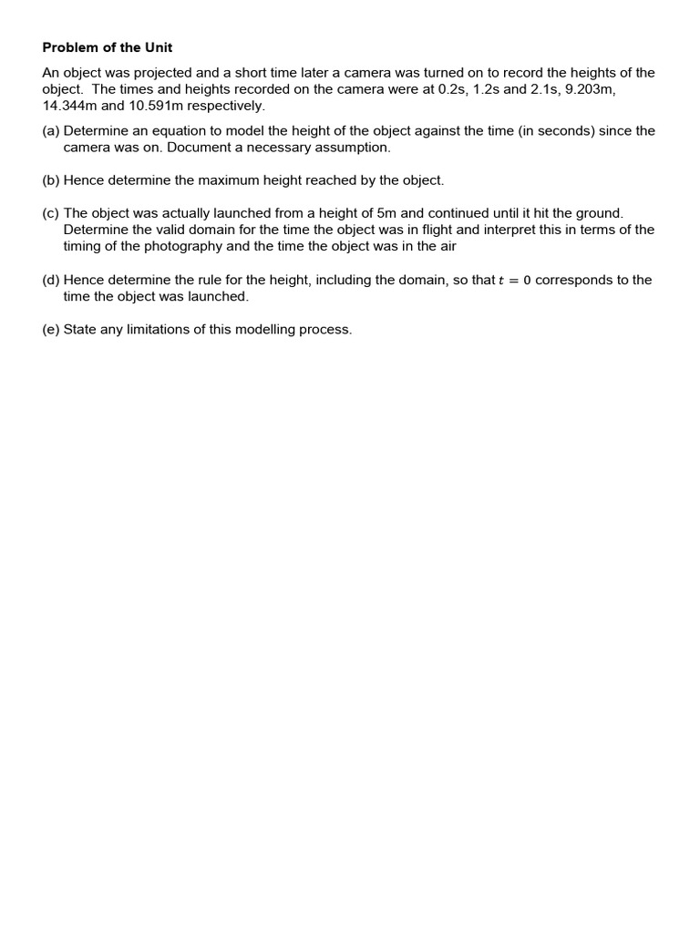 Problem of The Unit | PDF