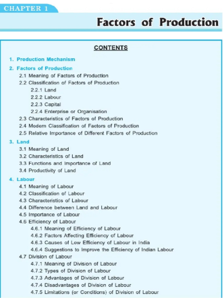 Factor of Production ch1 Economic 10 | PDF