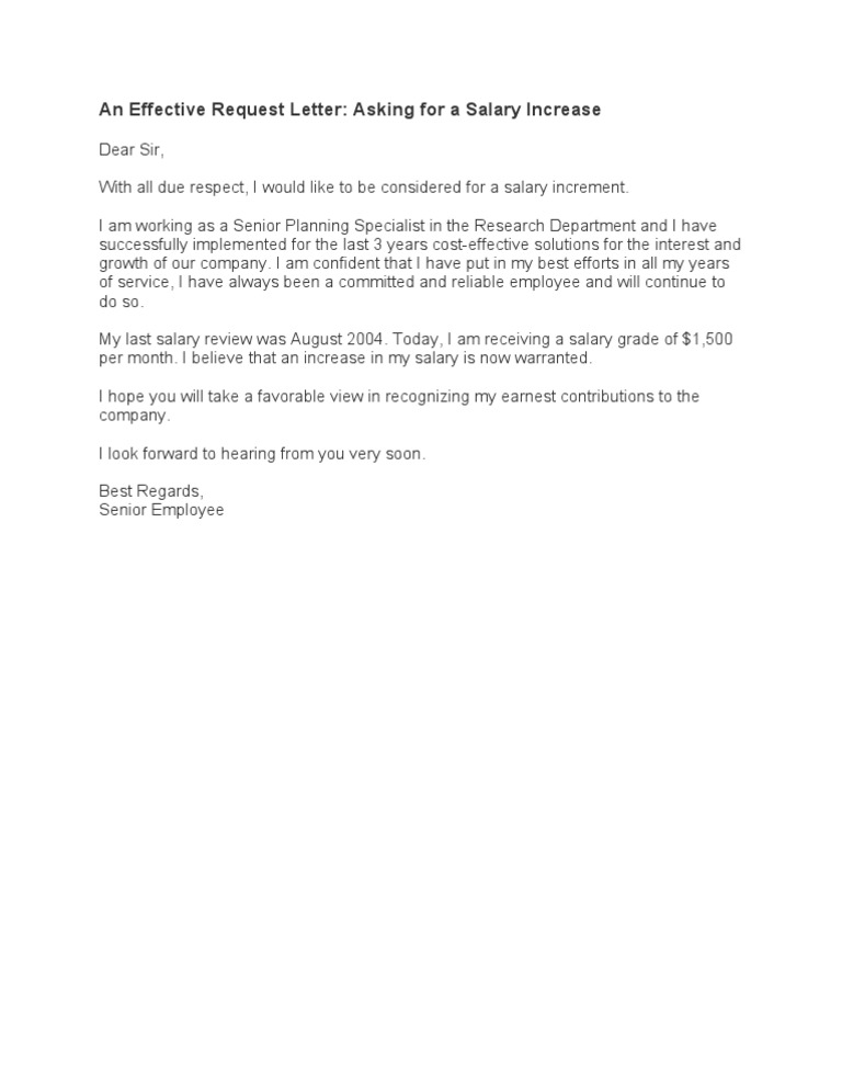 Salary Increase Request Letter | PDF