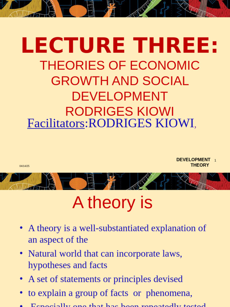 Lecture 3 Theories of Economic Growth | PDF | Theory | Adam Smith