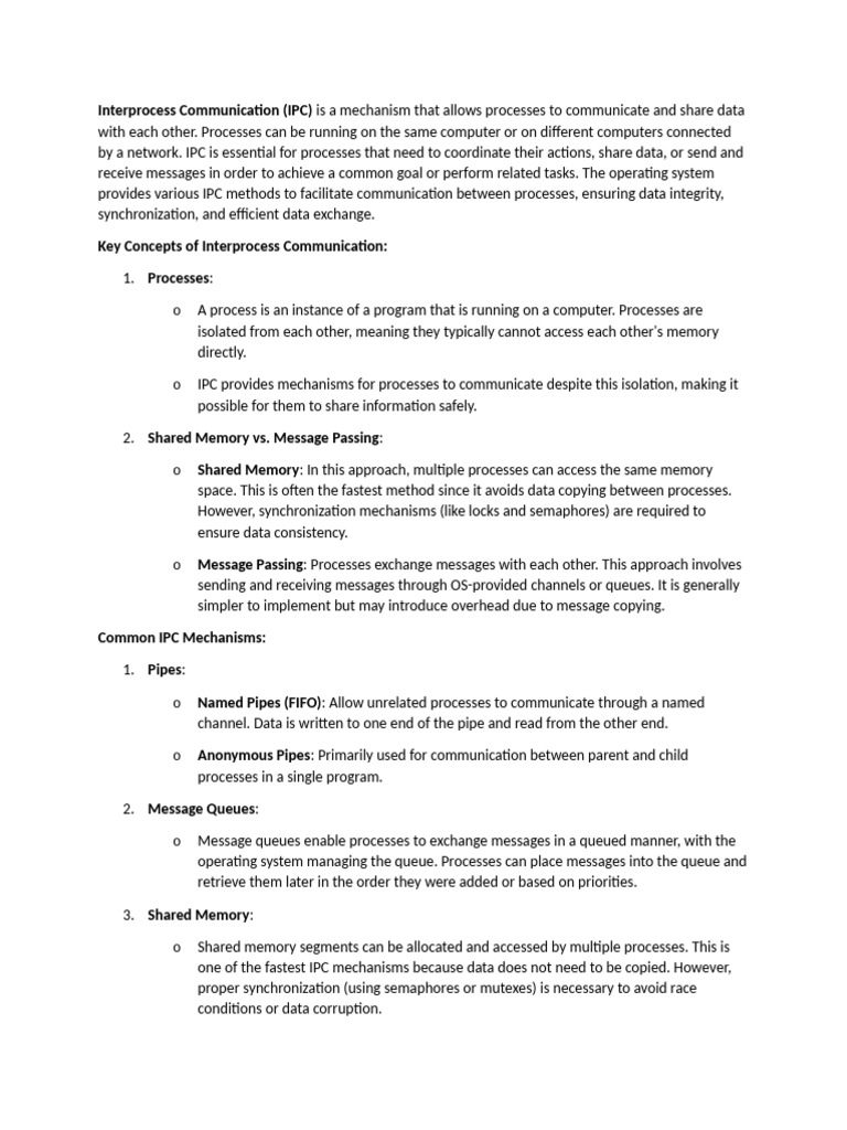 Interprocess Communication | PDF | Process (Computing) | Thread (Computing)