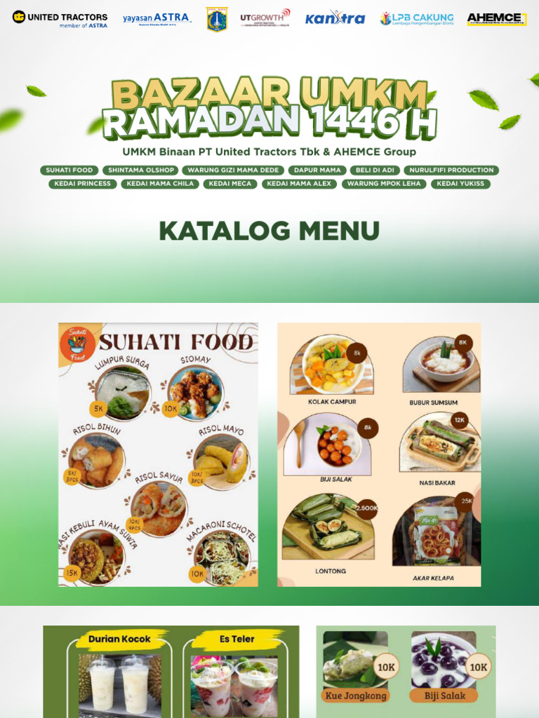 Katalog Menu Bazaar Umkm Ramadan 1446 H CSR Ut | PDF