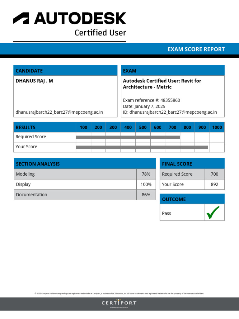 Revit Certification Exam Results | PDF | Autodesk Revit | Autodesk