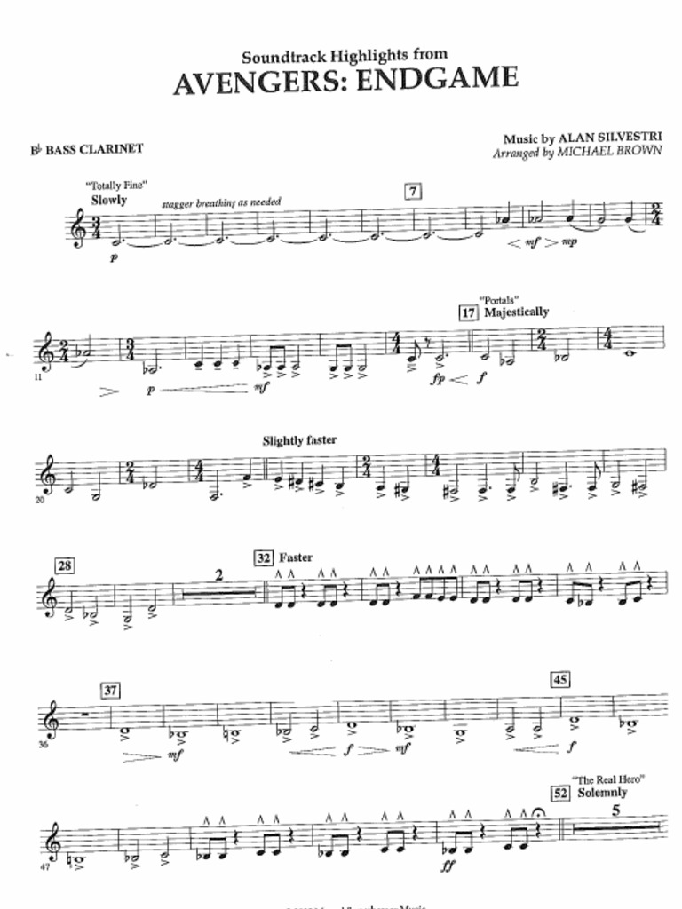 Avengers End Game - Bass Clarinet | PDF
