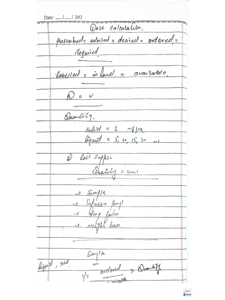Dose Calculation.. Math.. Ahmad Qureshi | PDF