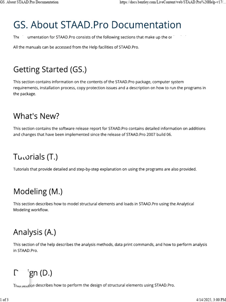 GS. About STAAD | PDF