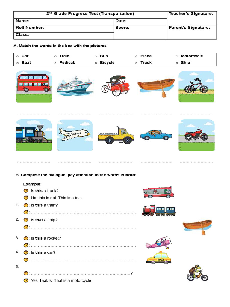 2nd Grade PROGRESS TEST 3 | PDF