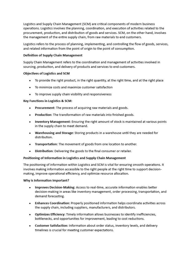 Logistics and Supply Chain Management | PDF | Logistics | Supply Chain Management