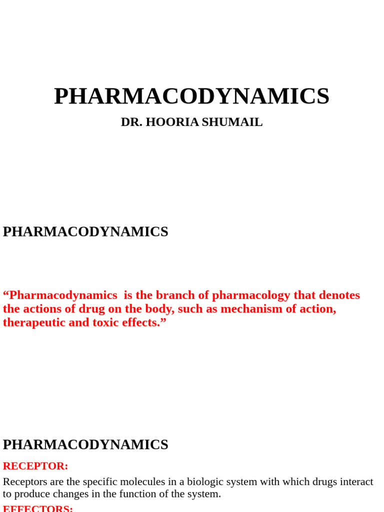 BSC N Pharmaco Dynamics | PDF | Receptor Antagonist | Receptor (Biochemistry)
