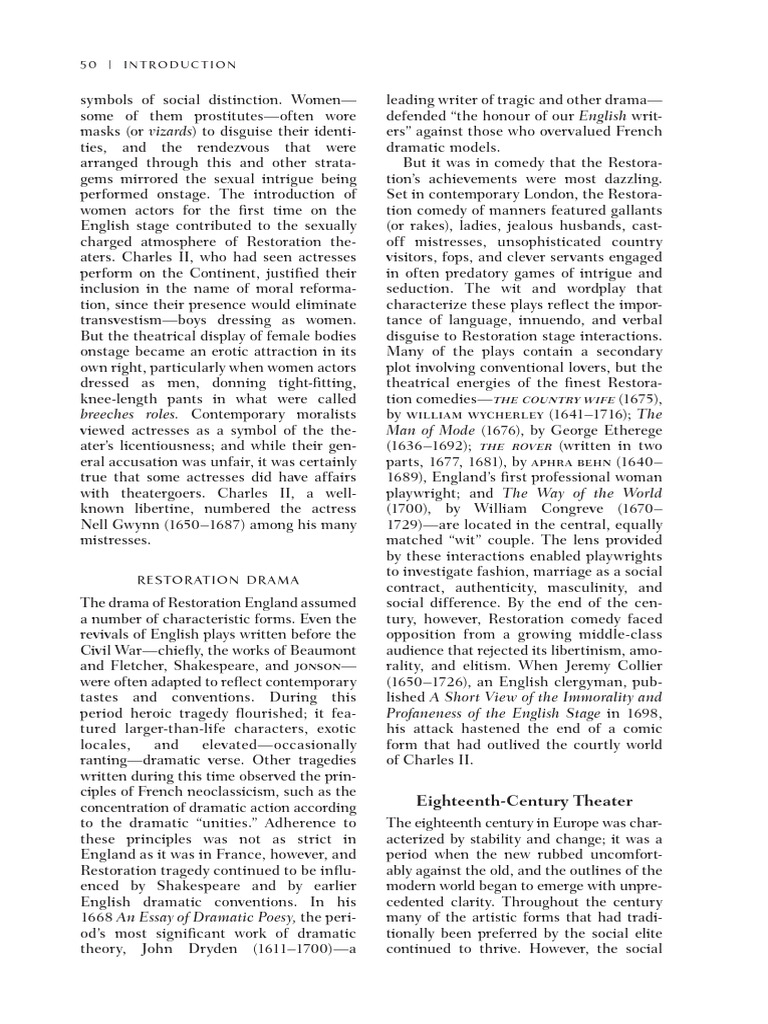 The Enlightenment - 18th Century Theatre | PDF | Performing Arts | Theatre