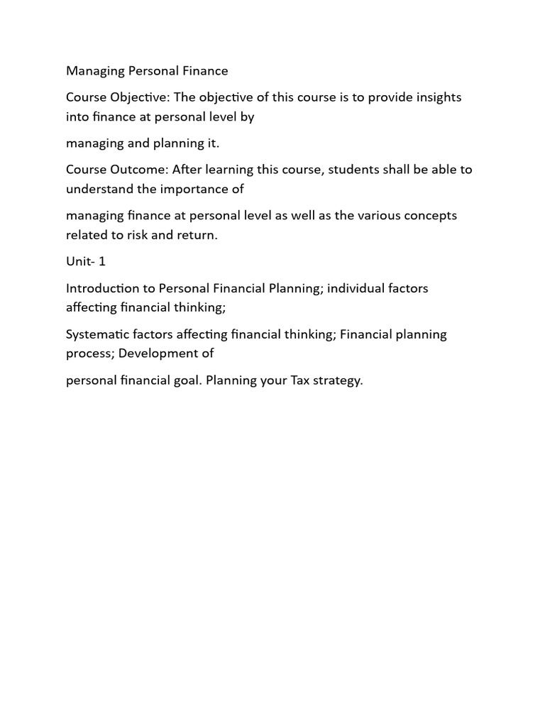 Managing Personal Finance Notes | PDF | Bonds (Finance) | Financial Risk