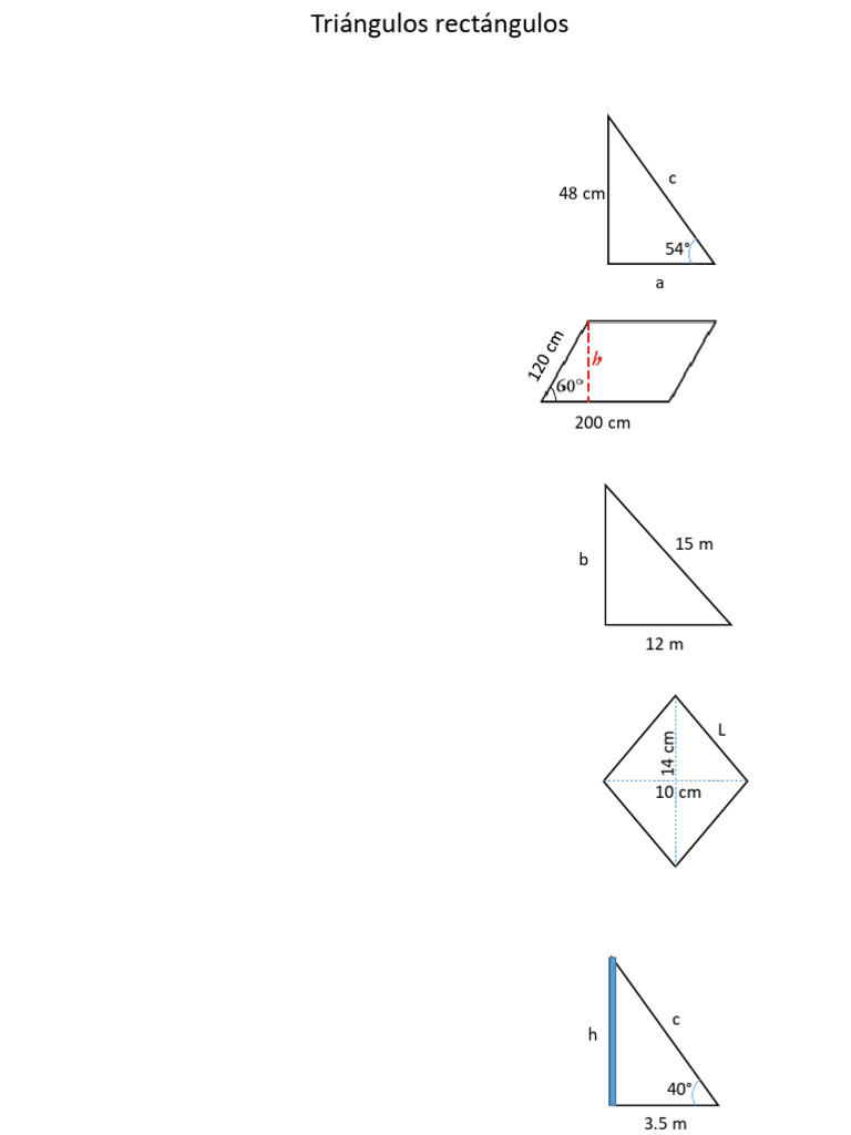 Ejercicios Triangulos Rectangulos | PDF | Triángulo | Geometría triangular
