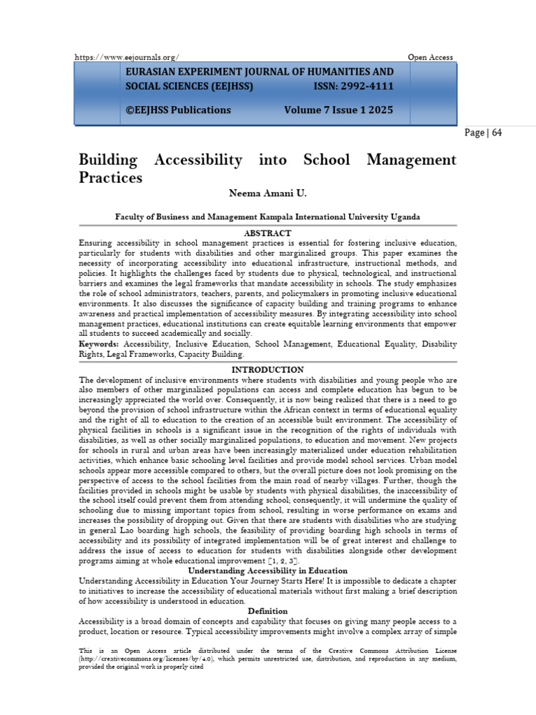 Building Accessibility Into School Management Practices (WWW - Kiu.ac ...
