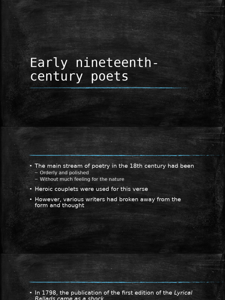 Early Nineteenth-Century Poets | PDF | Samuel Taylor Coleridge ...