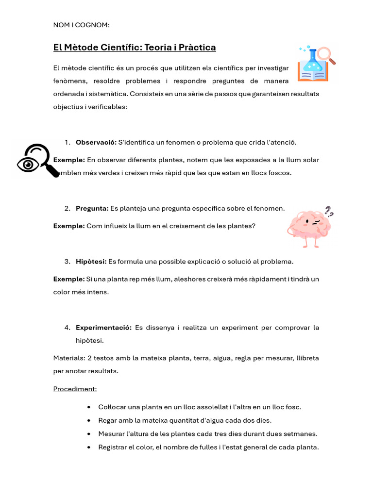 Activitat mètode científic | PDF