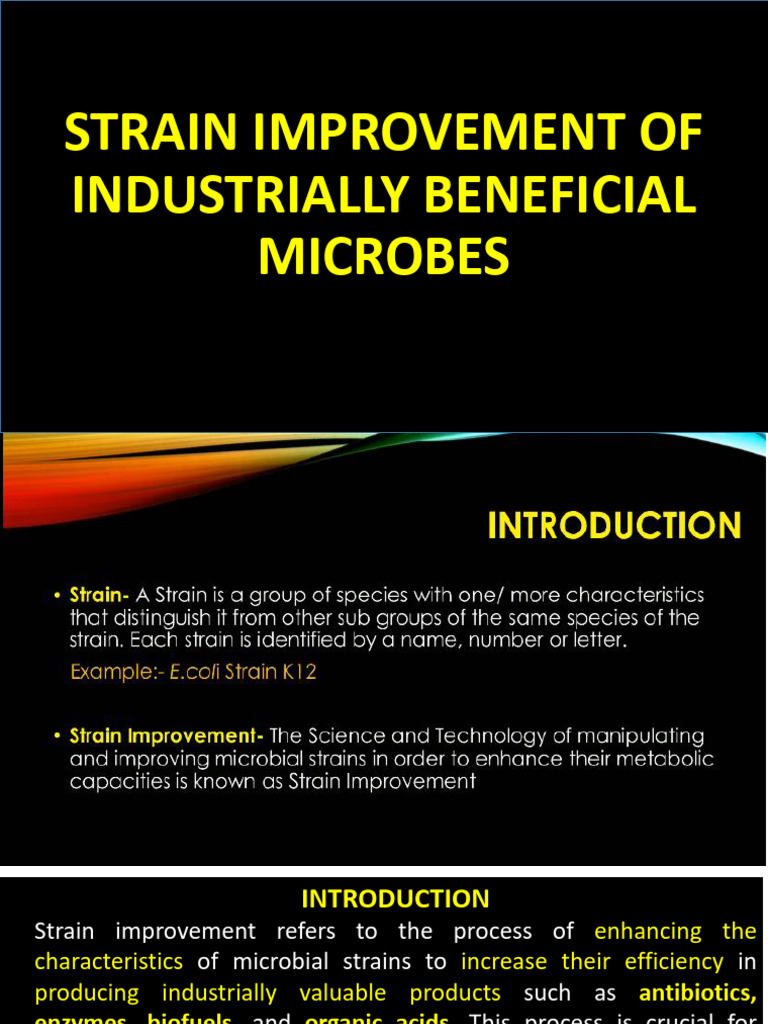 Strain Improvement of Industrially Beneficial Microbes | PDF | Plasmid ...