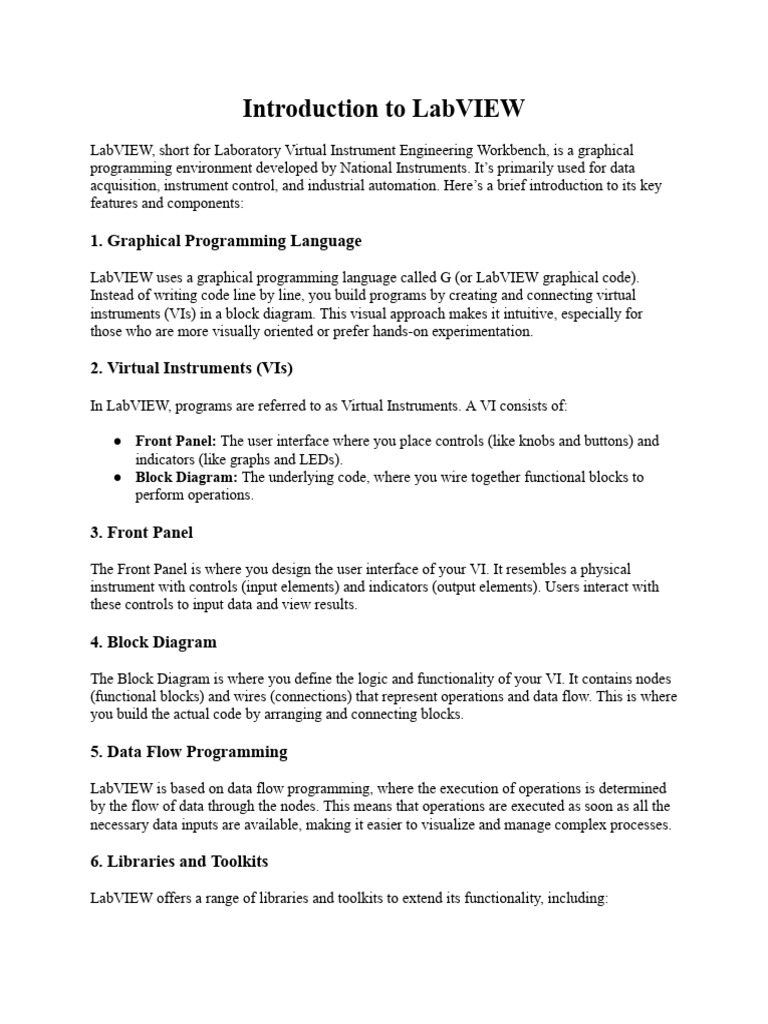 Introduction To LabVIEW | PDF | Systems Engineering | Computing