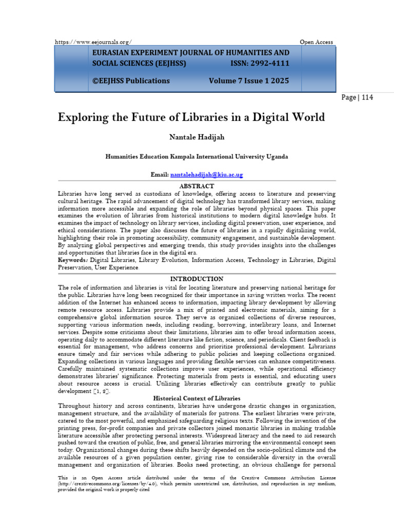 Exploring the Future of Libraries in a Digital World (www.kiu.ac.ug ...