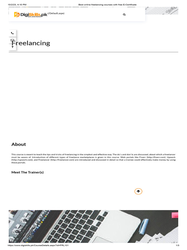 Best Online Freelancing Courses With Free E-Certificate | PDF | Business