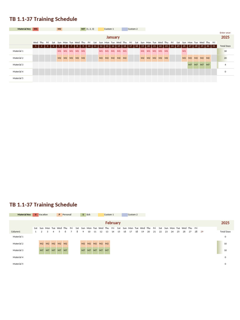 New Training Schedule WORK | PDF