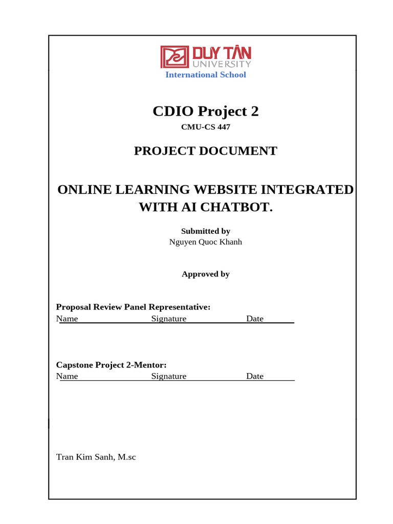 ĐỒ ÁN CDIO_FINAL _NguyenQuocKhanh | PDF | World Wide Web | Internet & Web