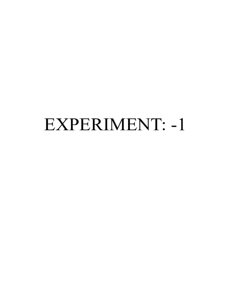EXPERIMENT 1 | PDF