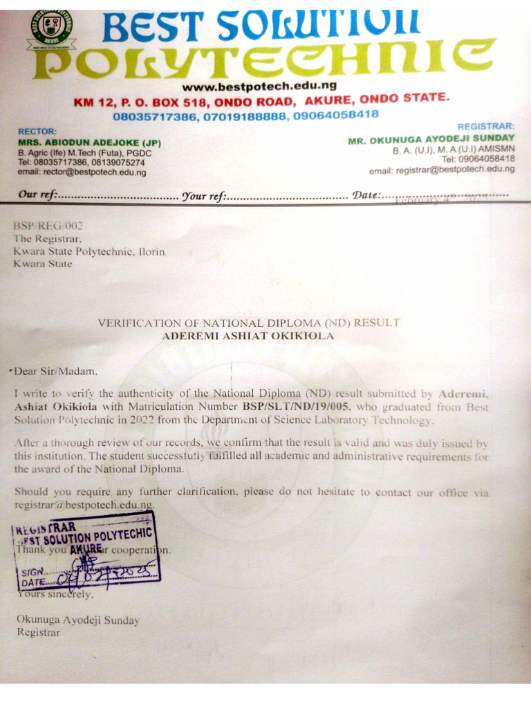 Adeyemi Ashiat Okikiola | PDF