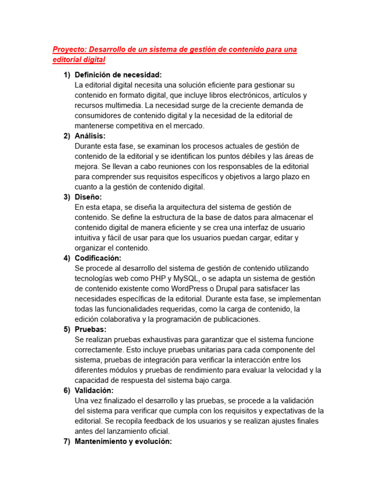 Ciclo de Vida de Proyectos | PDF | Publicación | Drupal