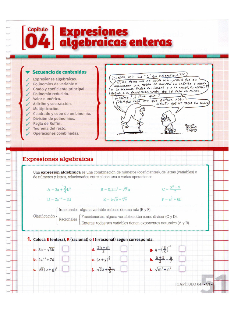 Guía 1 - Matemática - 4to | PDF