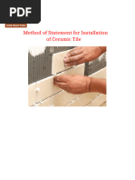 Method Statement For: Tiling Work | PDF | Tile | Adhesive