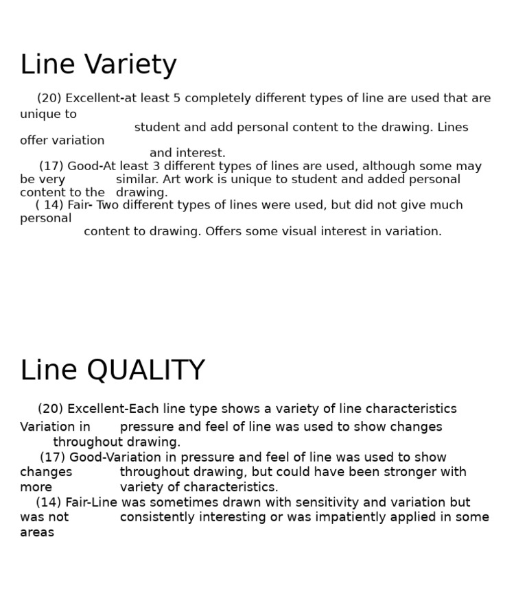 Rubrics For Playing With Lines Activity | PDF
