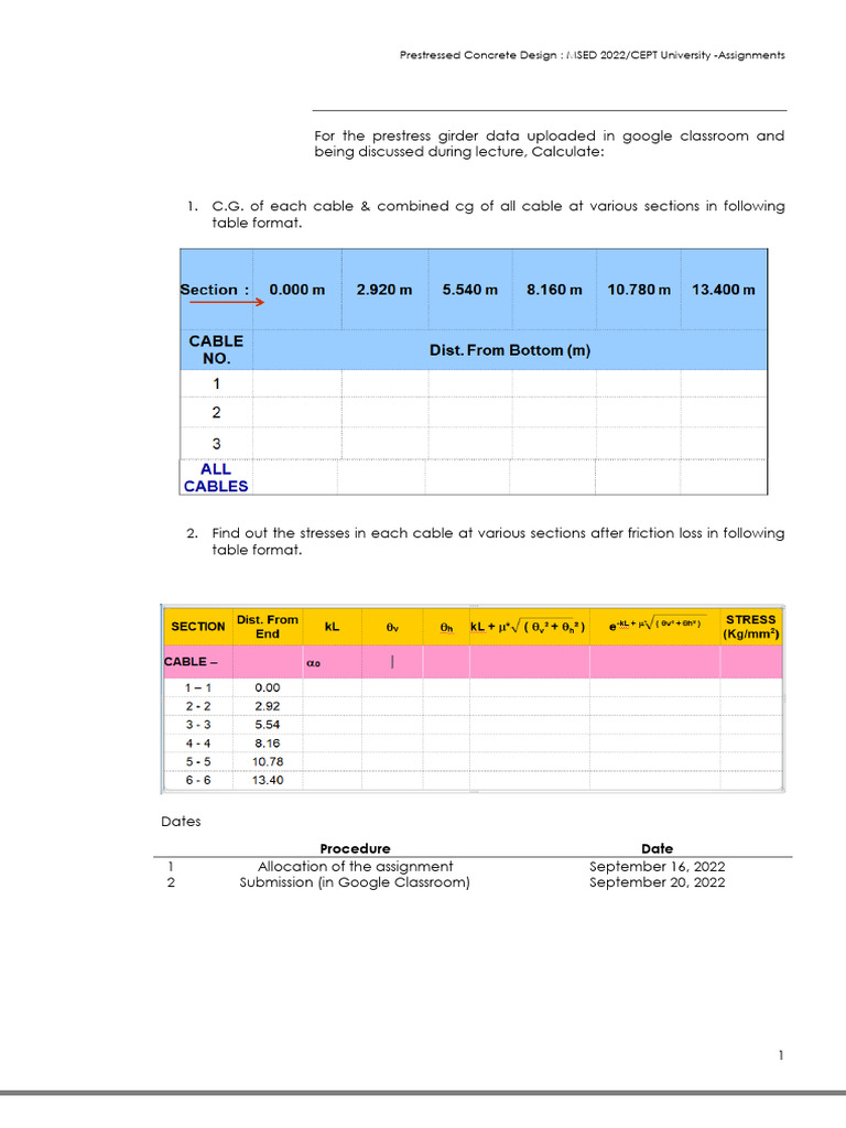 Assignment-04 - CG of Cables - Friction Loss | PDF