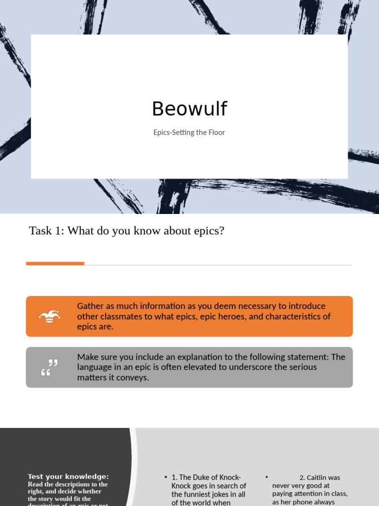 Archetypal Plots-Epics Beowulf | PDF