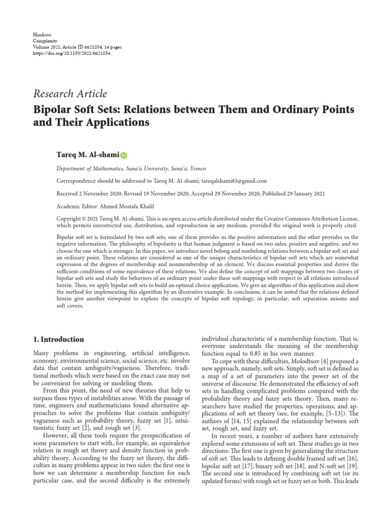 Bipolar Soft Sets Relations Between Them and Ordin | PDF | Function ...