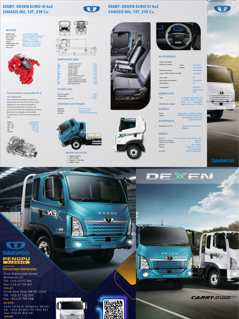 Camion Daewoo 13T: Fiche Technique | PDF | Voitures | Véhicules