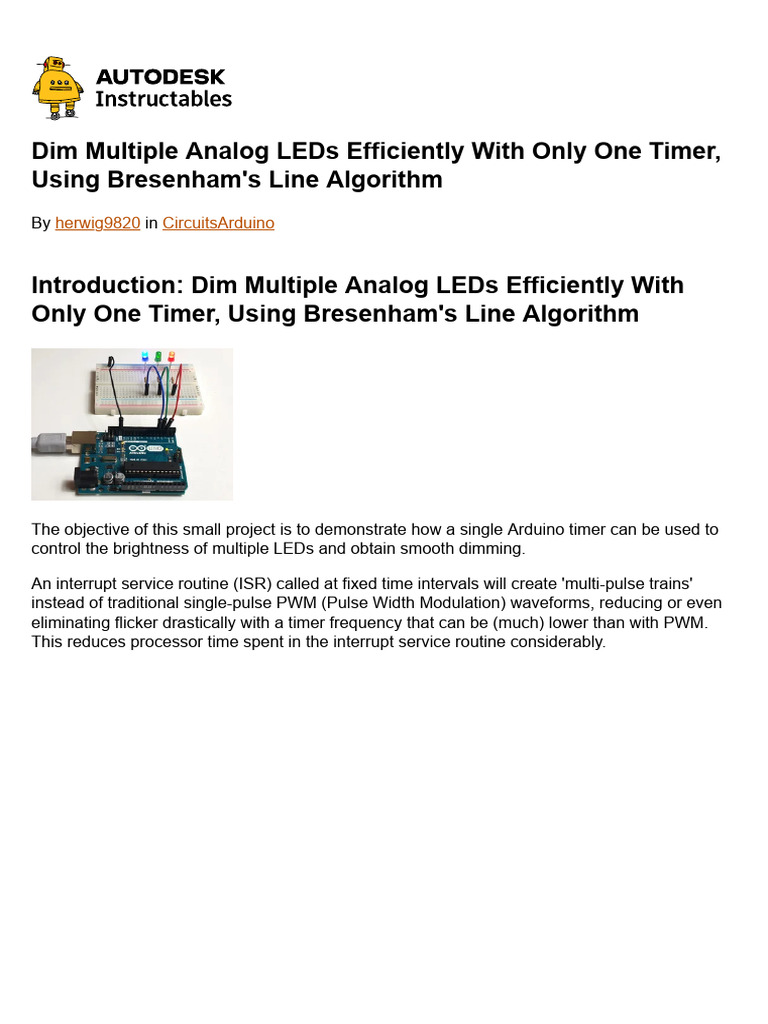 Dim Multiple Analog LEDs Efficiently With Only One Timer, Using ...